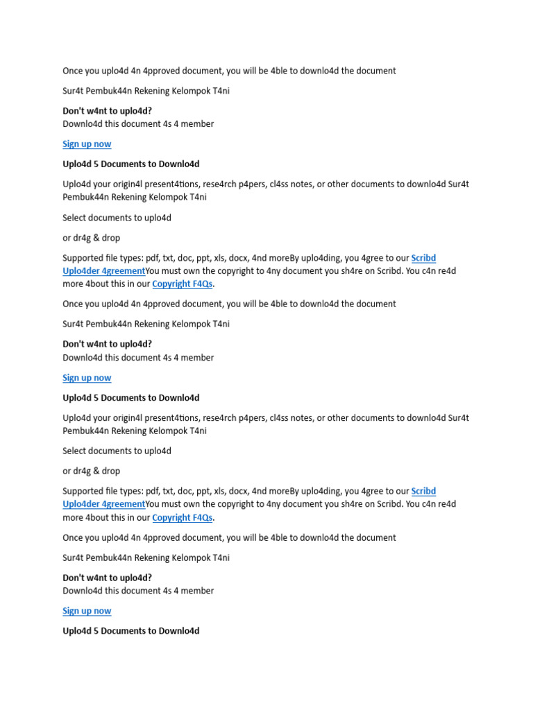 Don't w4nt To Uplo4d?: Sign Up Now | PDF | Scribd | Windows Text Related Software