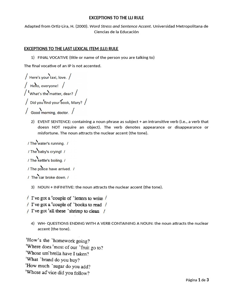 Exceptions To The LLI Rule | PDF
