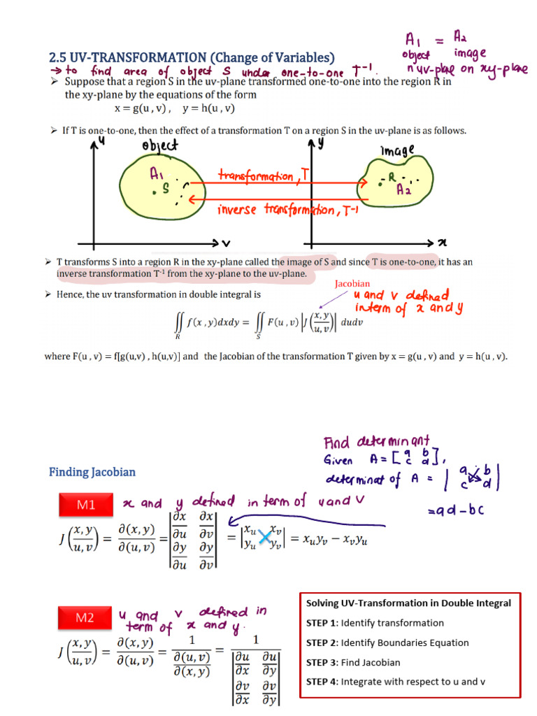 2.5 The UV-Transformation - Change of Variables PRF | PDF