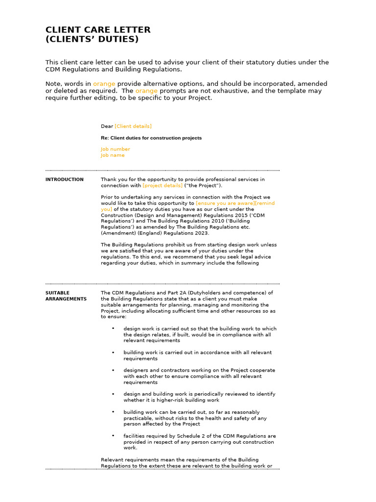 2.1 Client Care Letter - Commercial Template | PDF | Justice | Crime ...