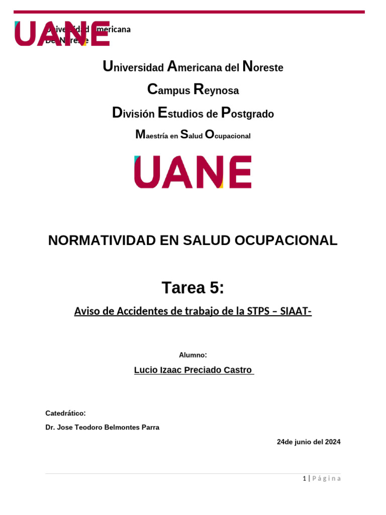 Normativa SIAAT para Accidentes Laborales | PDF | Seguridad y salud ...