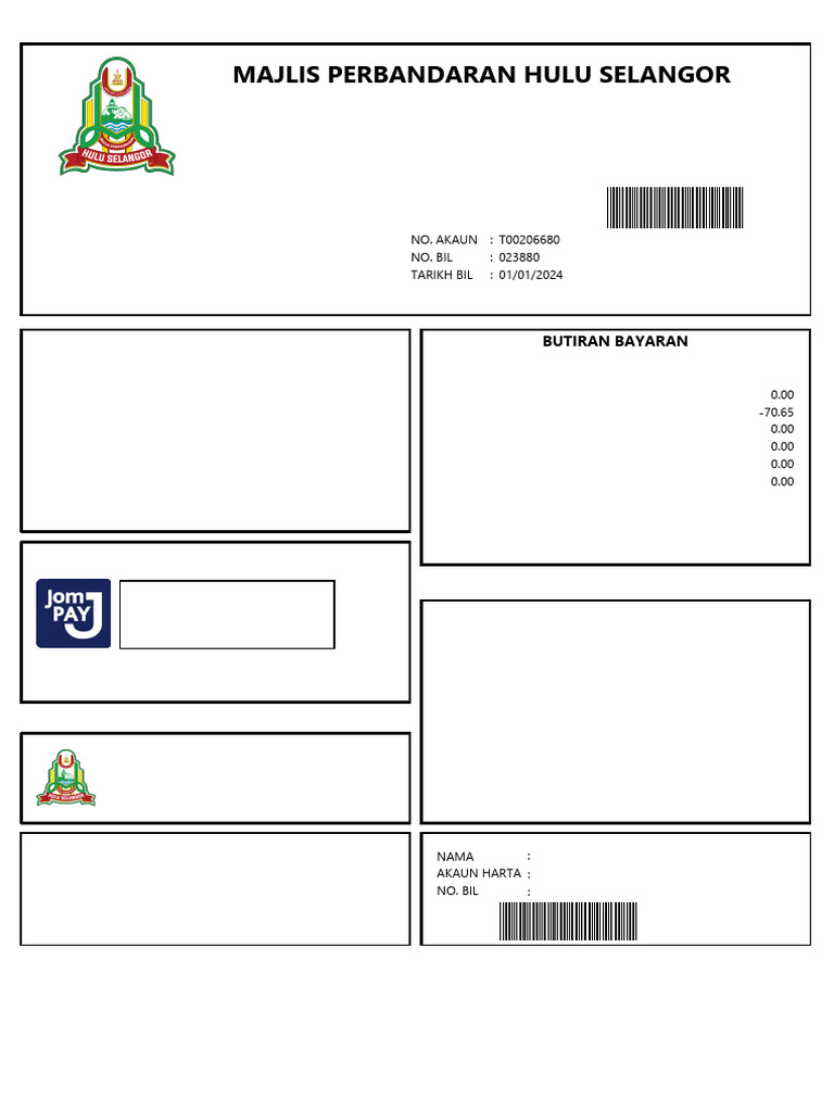 Bil Cukai Taksiran T00206680 023880 | PDF