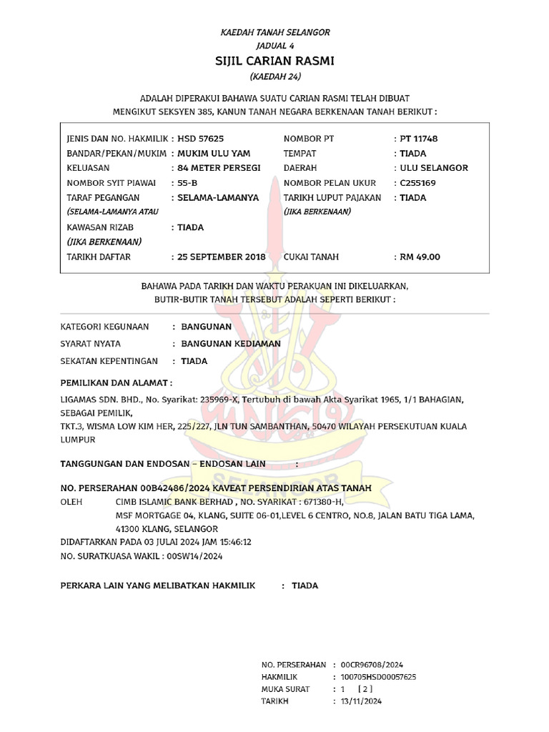 carian rasmi batang kali | PDF