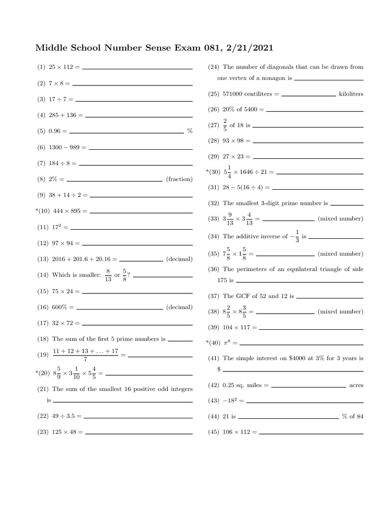Number Sense Practice 1 | PDF | Mathematics | Number Theory