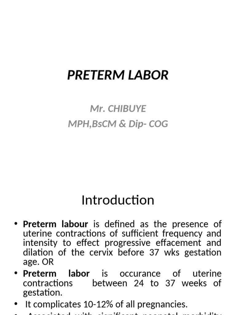 Understanding Preterm Labor: Causes & Treatments | PDF | Preterm Birth ...