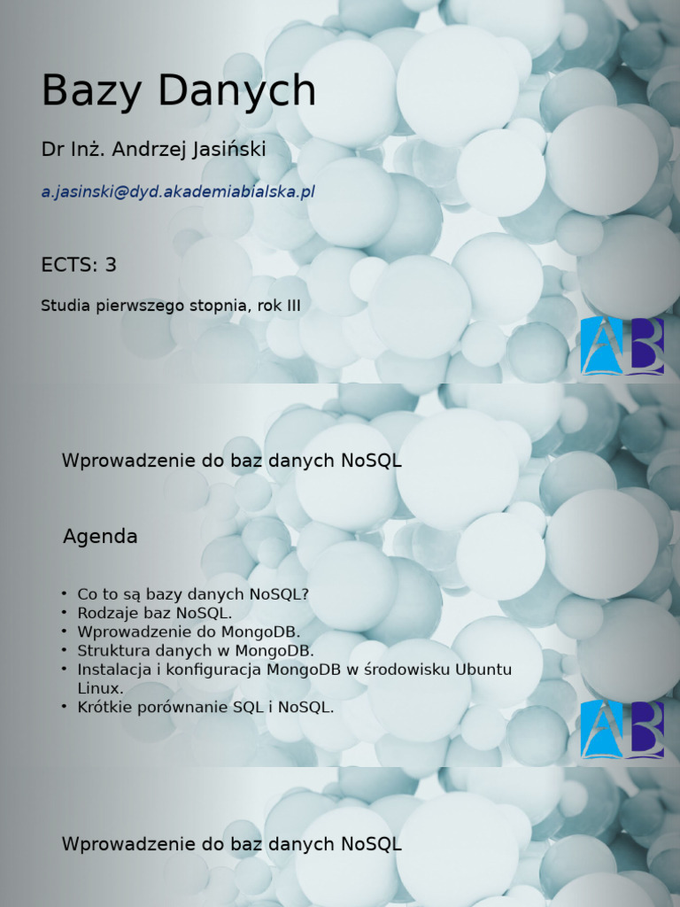 Bazy Danych - Wyklad - 1 | PDF