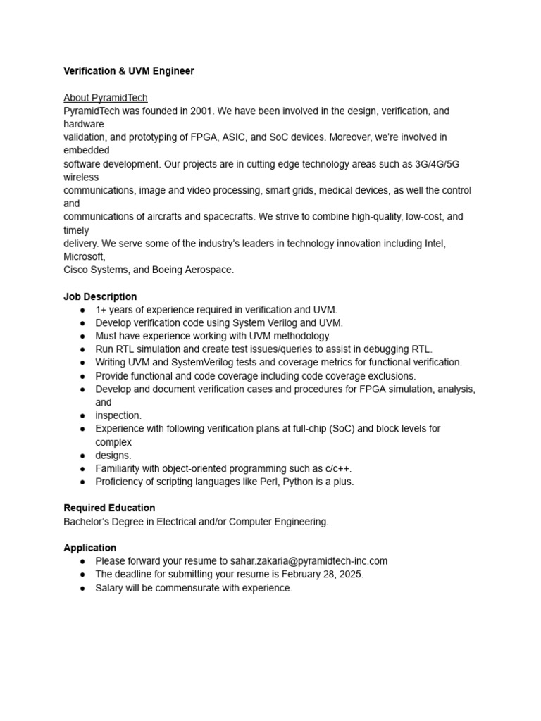 Verification & UVM Engineer | PDF