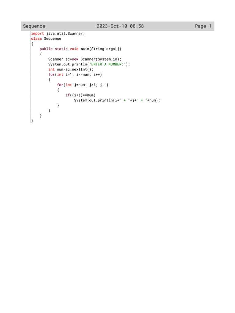 Sums of Numbers | PDF