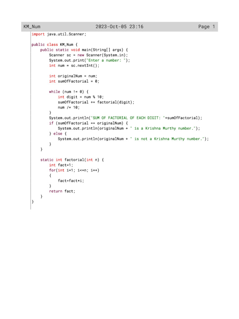 Krishna Murthy Number | PDF