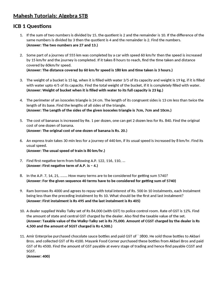 ICB 1 and Super ICB Question Bank | PDF | Value Added Tax | Payments