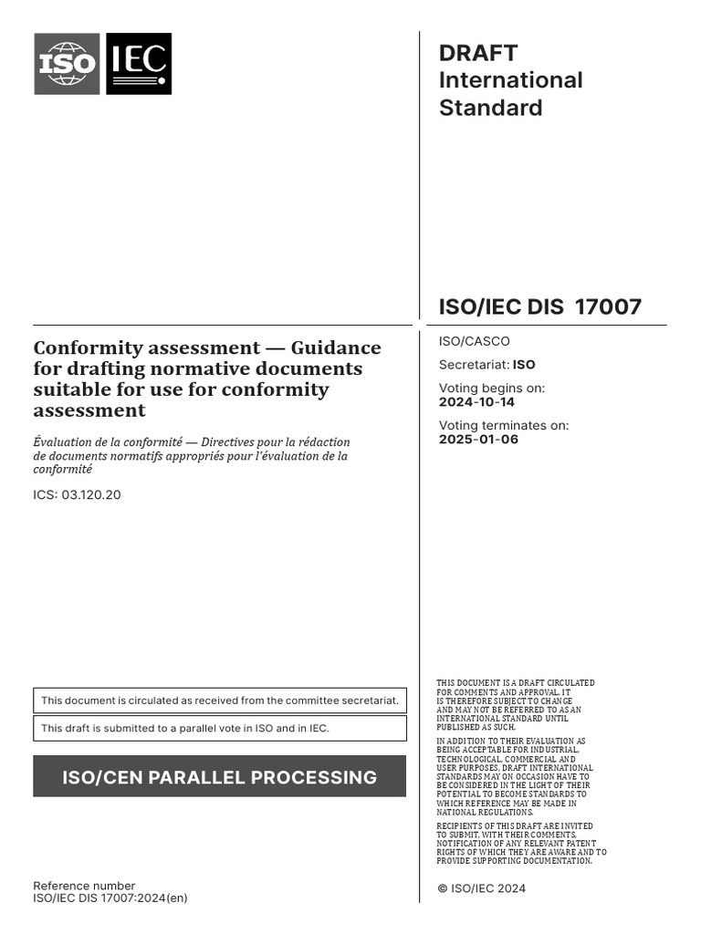 Conformity Assessment Guidance ISO IEC DIS 17007 | PDF | International ...