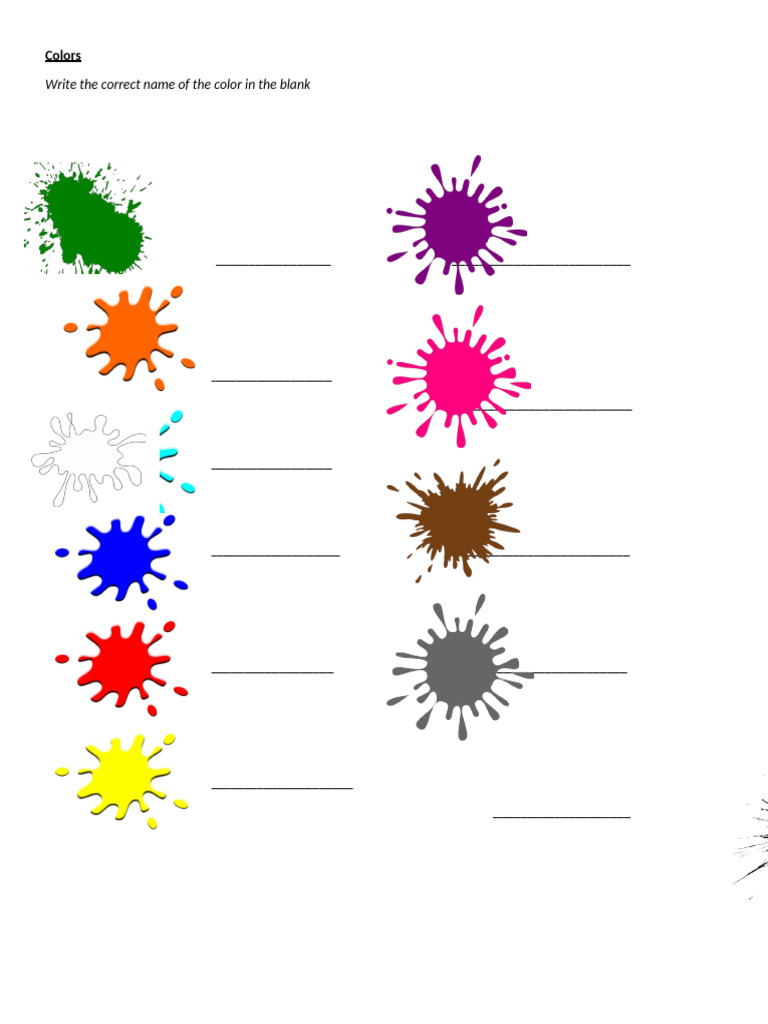Color Identification Worksheet | PDF