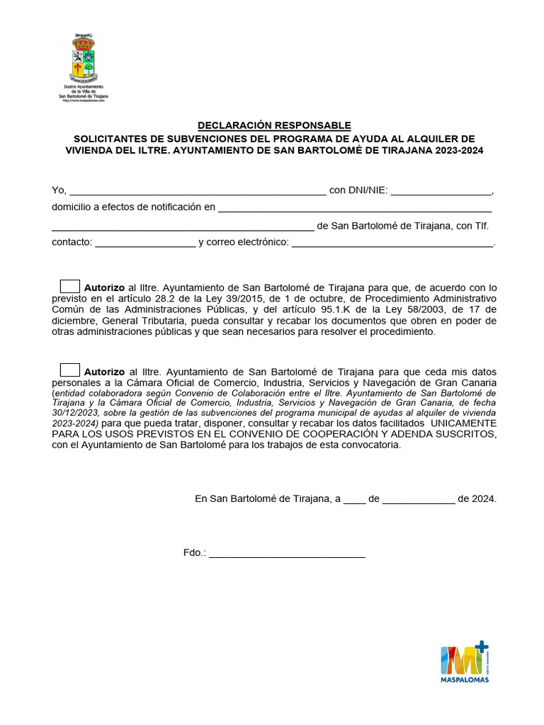 Declaracion Responsable | PDF