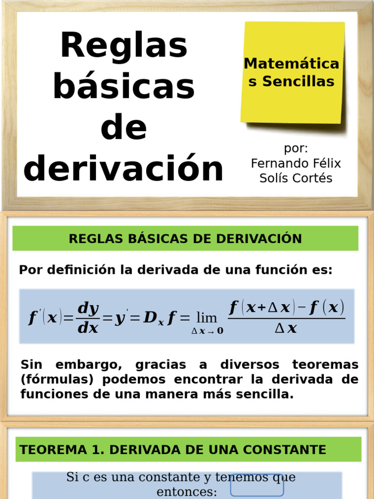 Reglas basicas de derivación | PDF