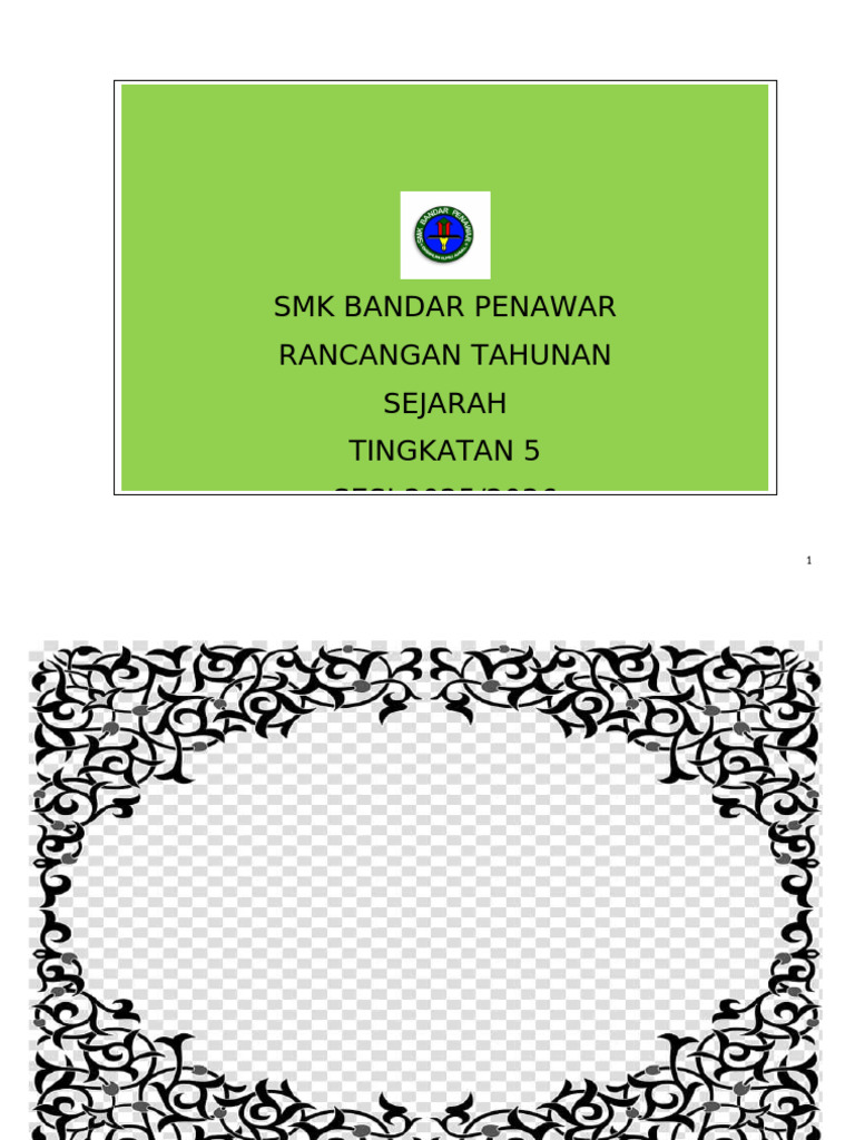 RPT Sejarah Tingkatan 5 SMKBP 2025 | PDF