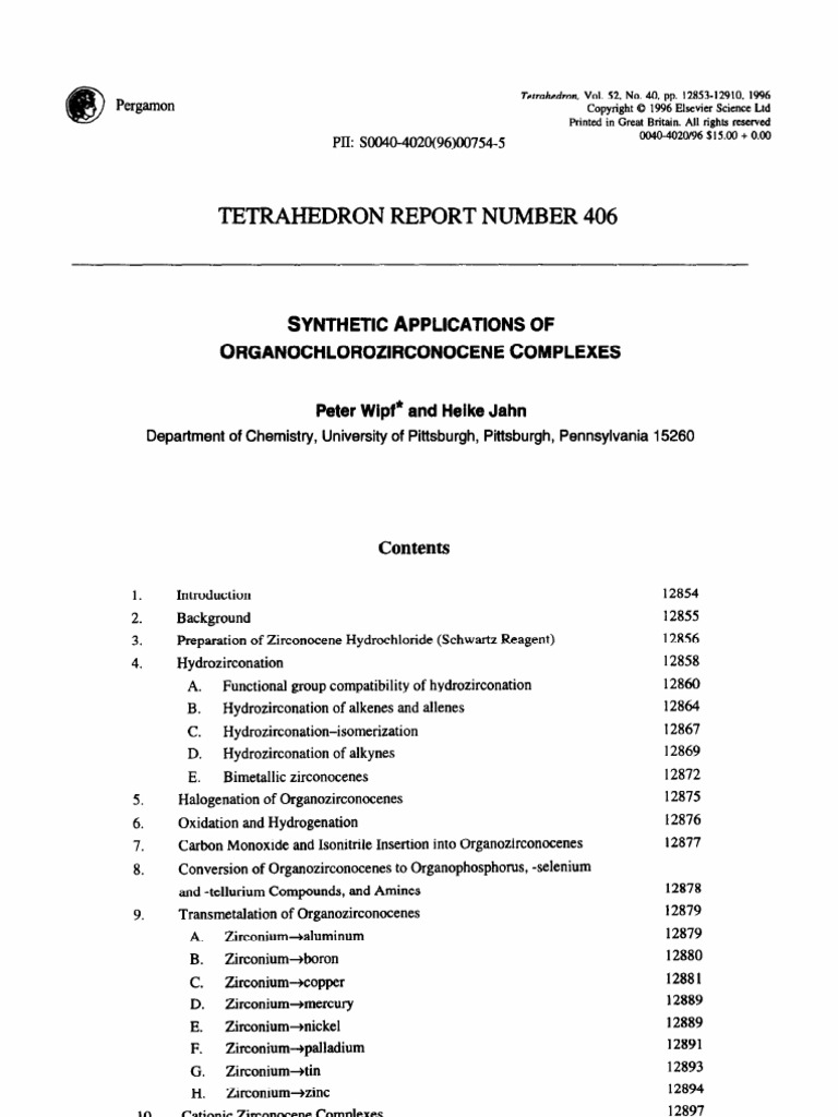 Schwartz Reagent Review | PDF | Alkene | Ester