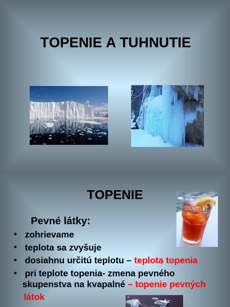 Topenie a Tuhnutie | PDF