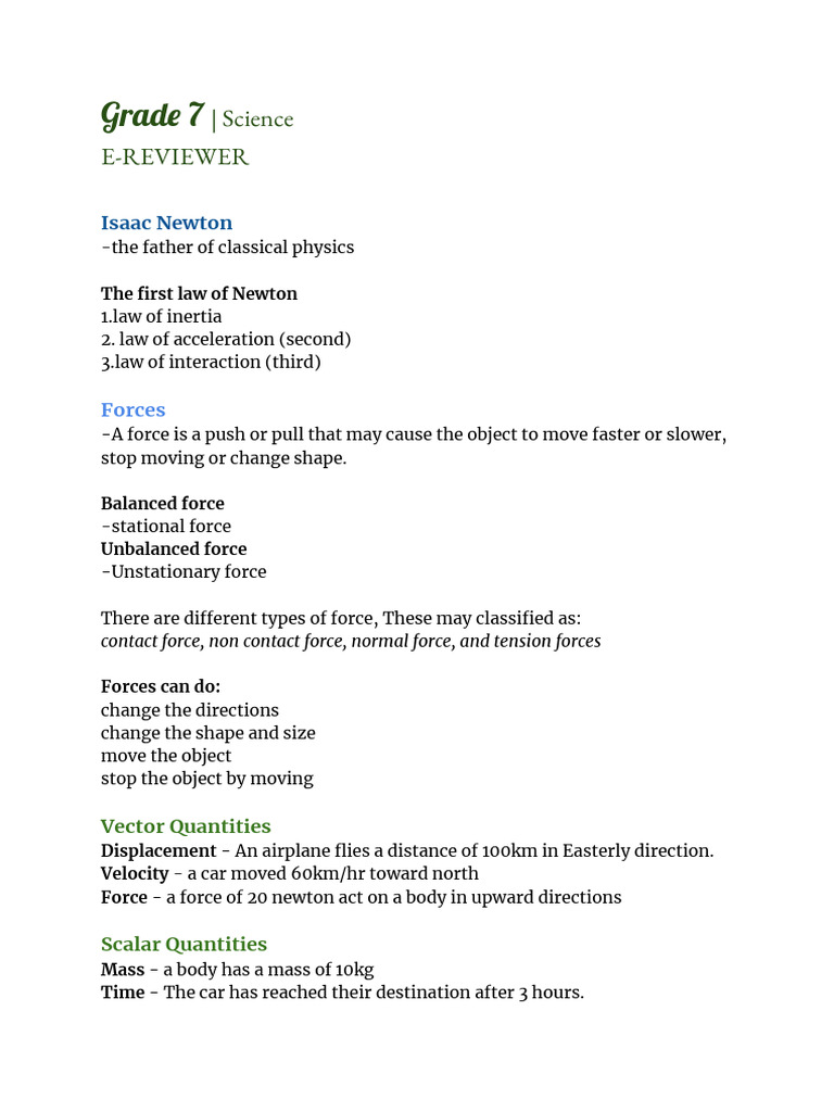 Grade 7 Science E-Reviewer | PDF