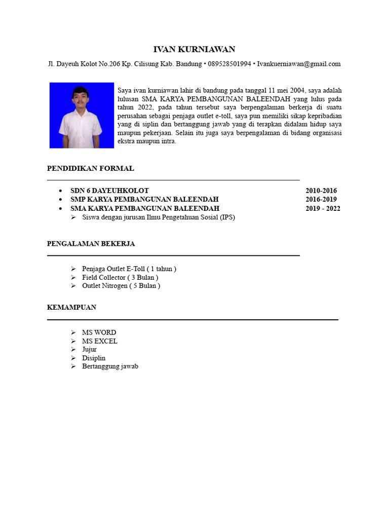 CV Ivan Kurniawan | PDF