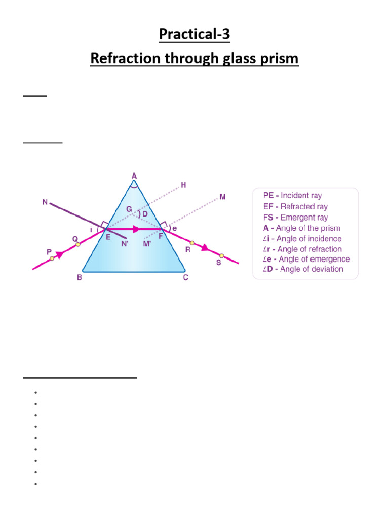 Practical-3 | PDF | Refraction | Angle
