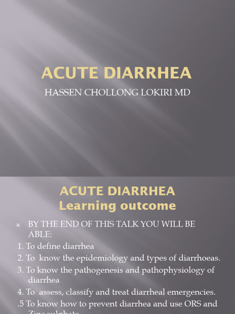ACUTE DIARRHEA Hassen | PDF | Diarrhea | Dehydration