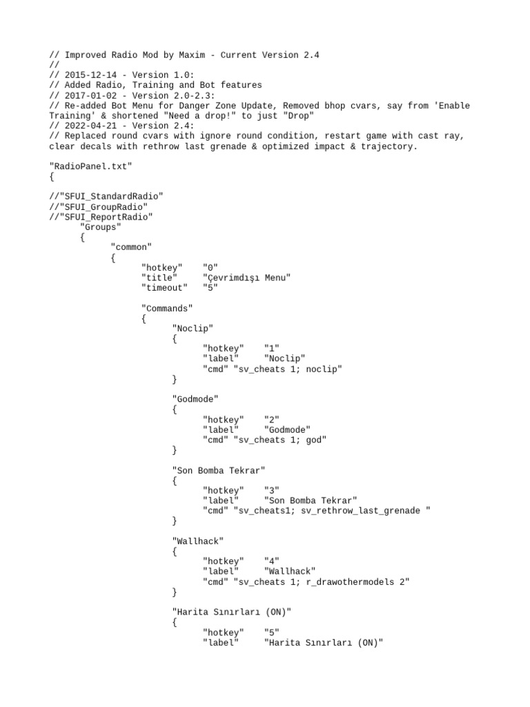 Improved Radio Mod 2.4 Features | PDF