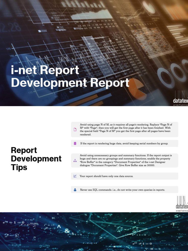 I-Net Report Development Standard | PDF | Sql | Data Management