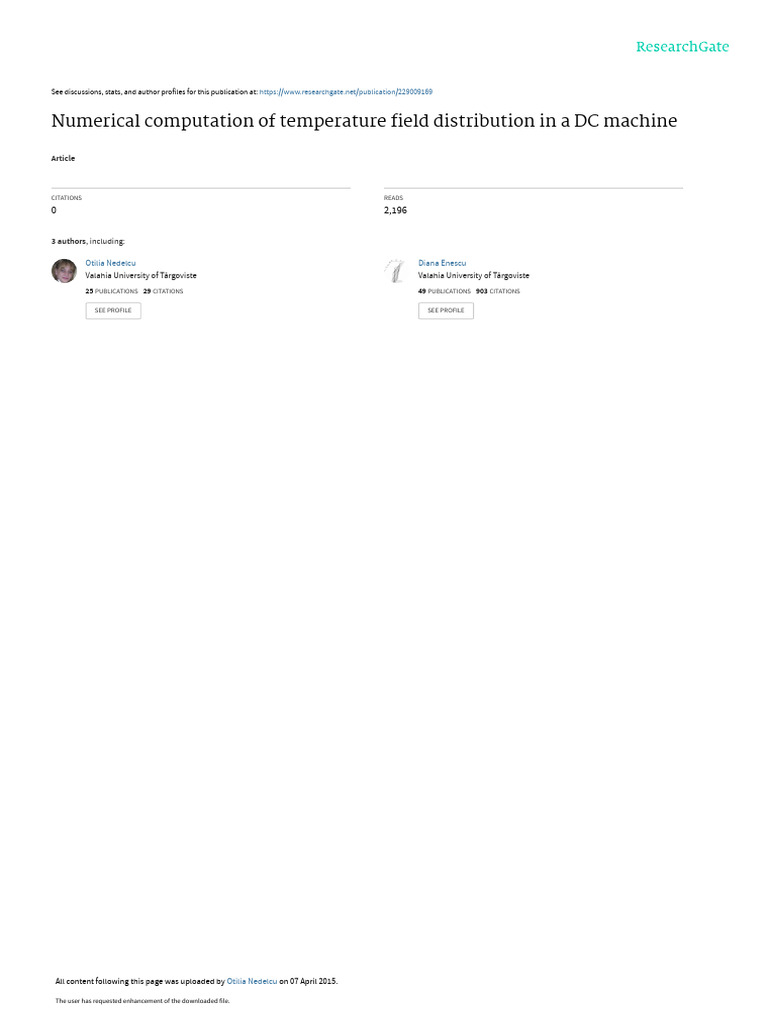Numerical Computation of Temperature Field Distrib | PDF | Electrical ...
