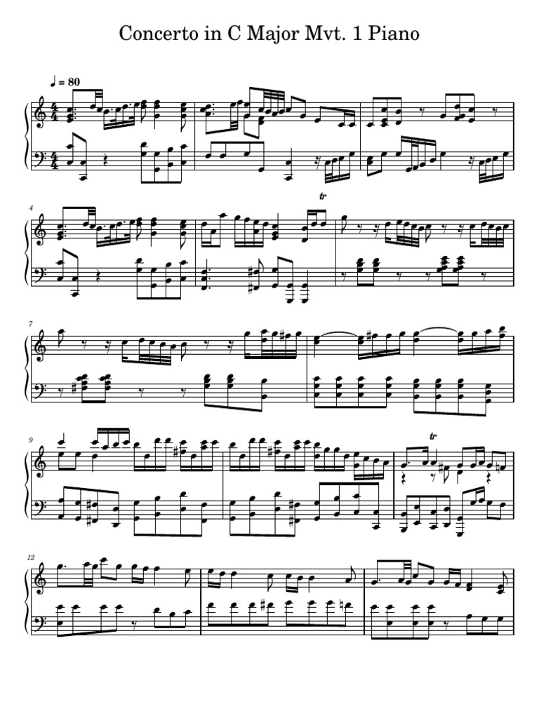 Haydn Cello Concerto C Major Mvt. 1 Piano AccompanimentComplete | PDF ...