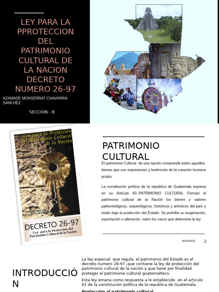 Presentacion Patrimonio | PDF | Patrimonio cultural | Bienes (Ley)