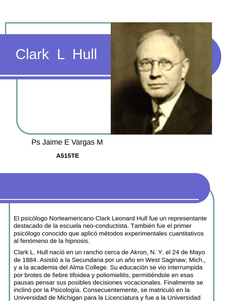 Clark - L - Hull | PDF | Sicología | Cognición