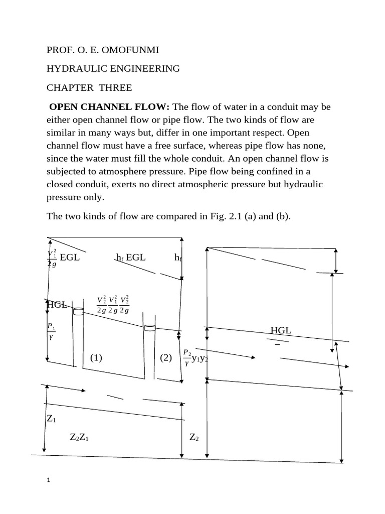 CVE 409 Hydraulic Engineering. | PDF | Reynolds Number | Applied And Interdisciplinary Physics