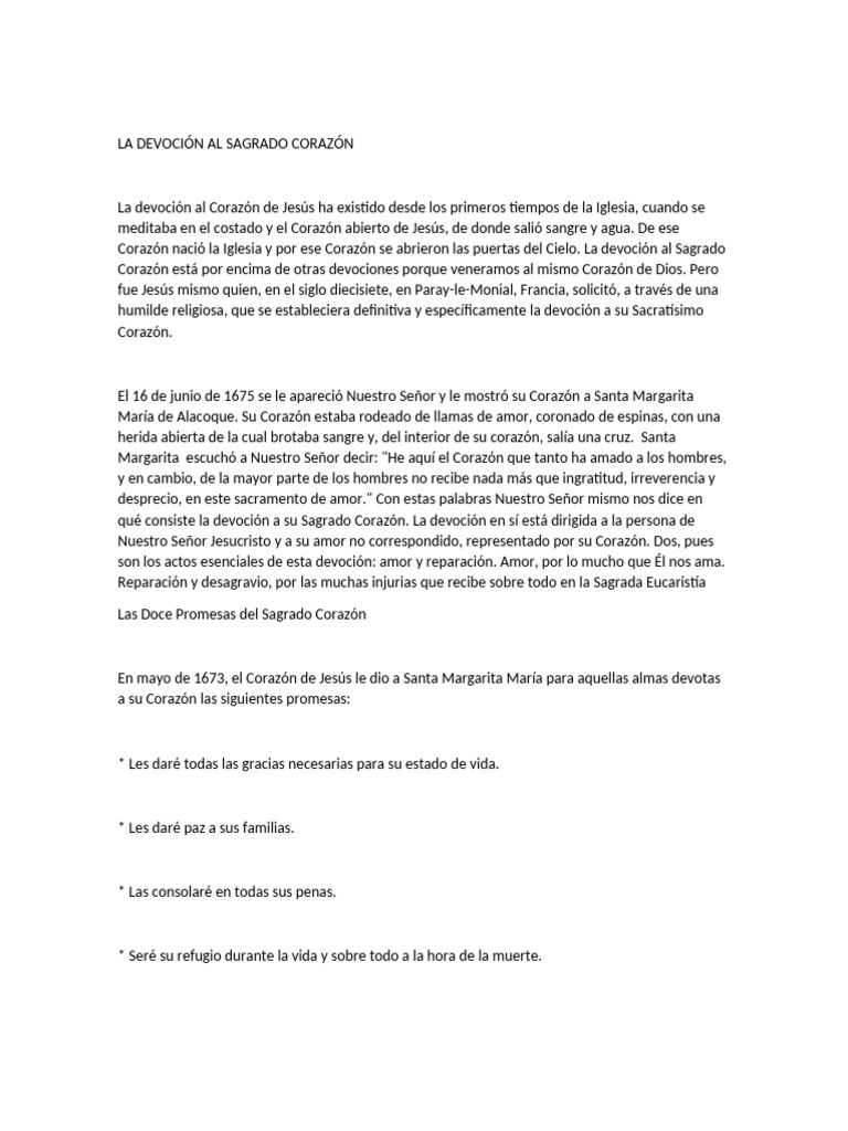 Devoción al Sagrado Corazón de Jesús | PDF | Amor | Iglesia Católica