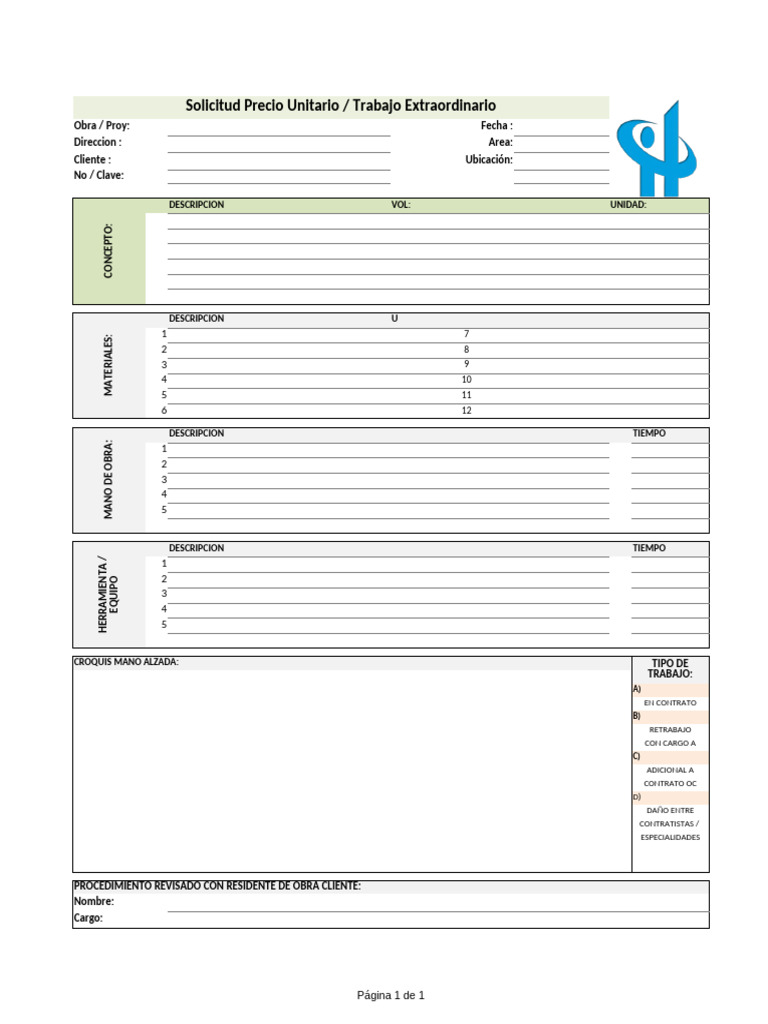 COB-003.2 Formato Sol PU Extra | PDF