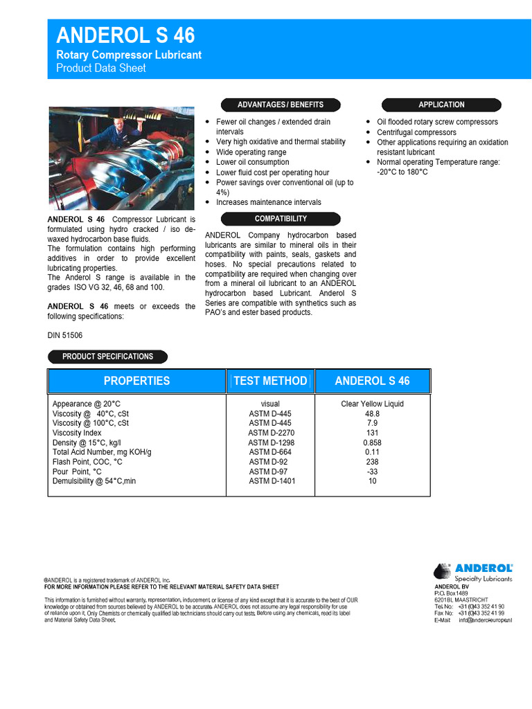 Anderol S 46 | PDF | Residuos | Ventilación (Arquitectura)
