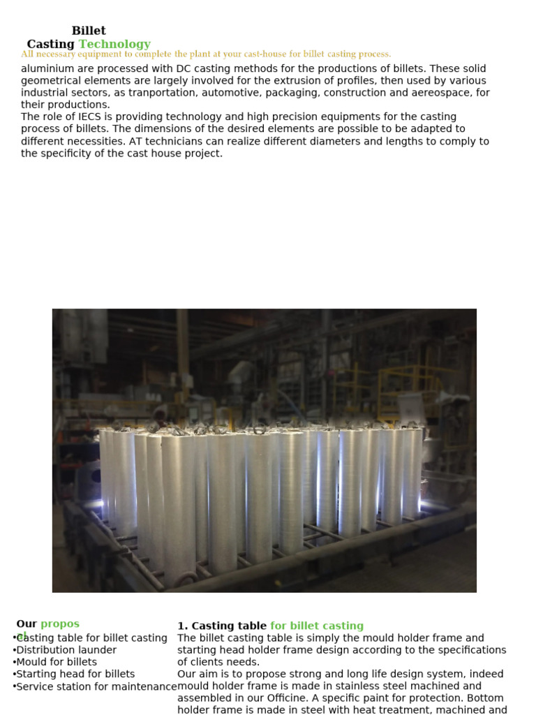 Aluminium Billet Casting Technology Guide | PDF | Metals | Secondary ...
