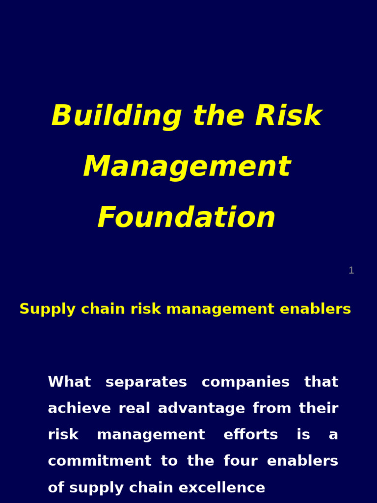 4.SCRM - Building The Risk Management Foundation | PDF | Risk Management | Risk