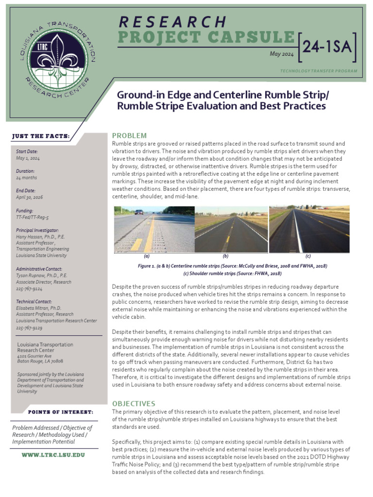 Louisiana Rumble Strip Noise Study | PDF | Transport Infrastructure ...