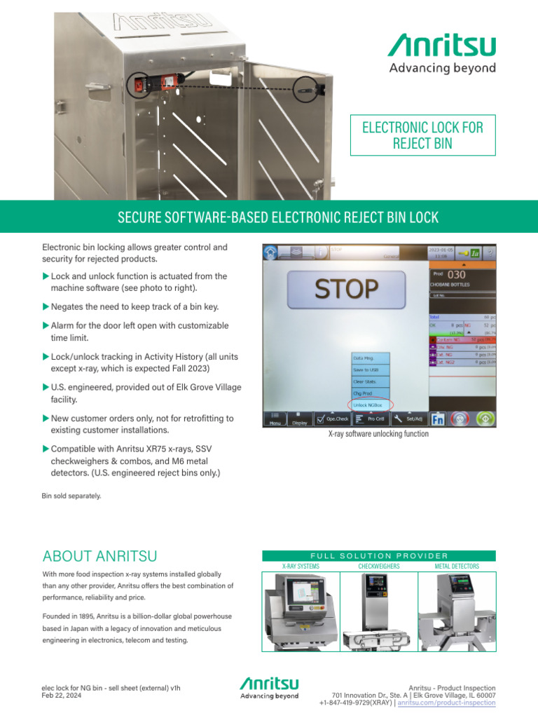 Electronic Lock for Reject Bins | PDF