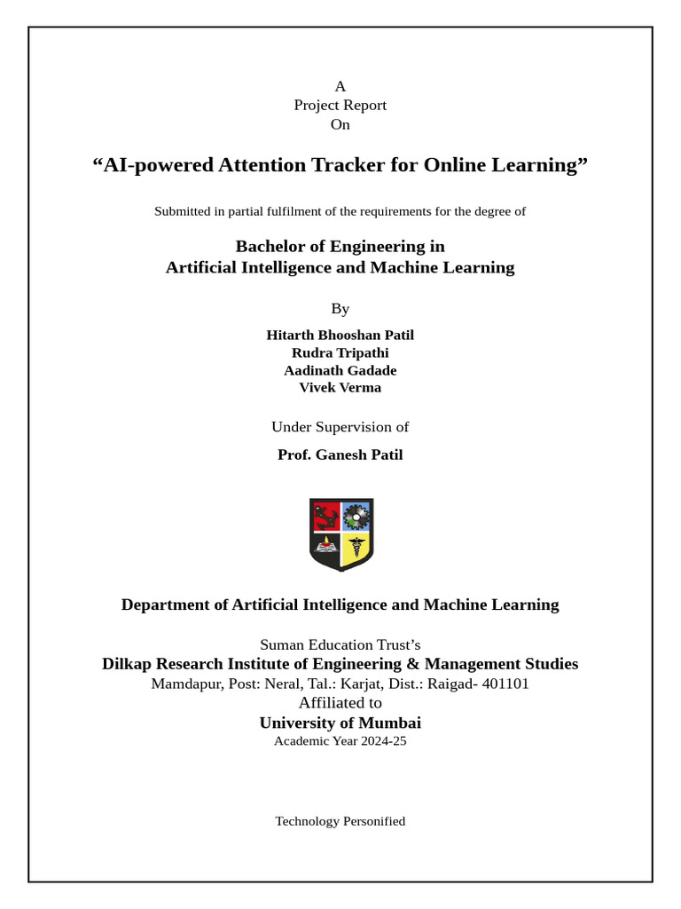 ProjectReport @hitarth - Patil | PDF | Attention | Computer Vision