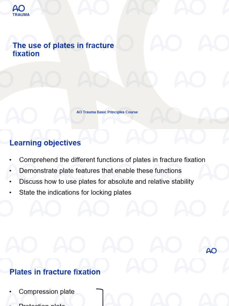 2.3 Use of Plates in Fracture Fixation | PDF | Tension (Physics) | Injury