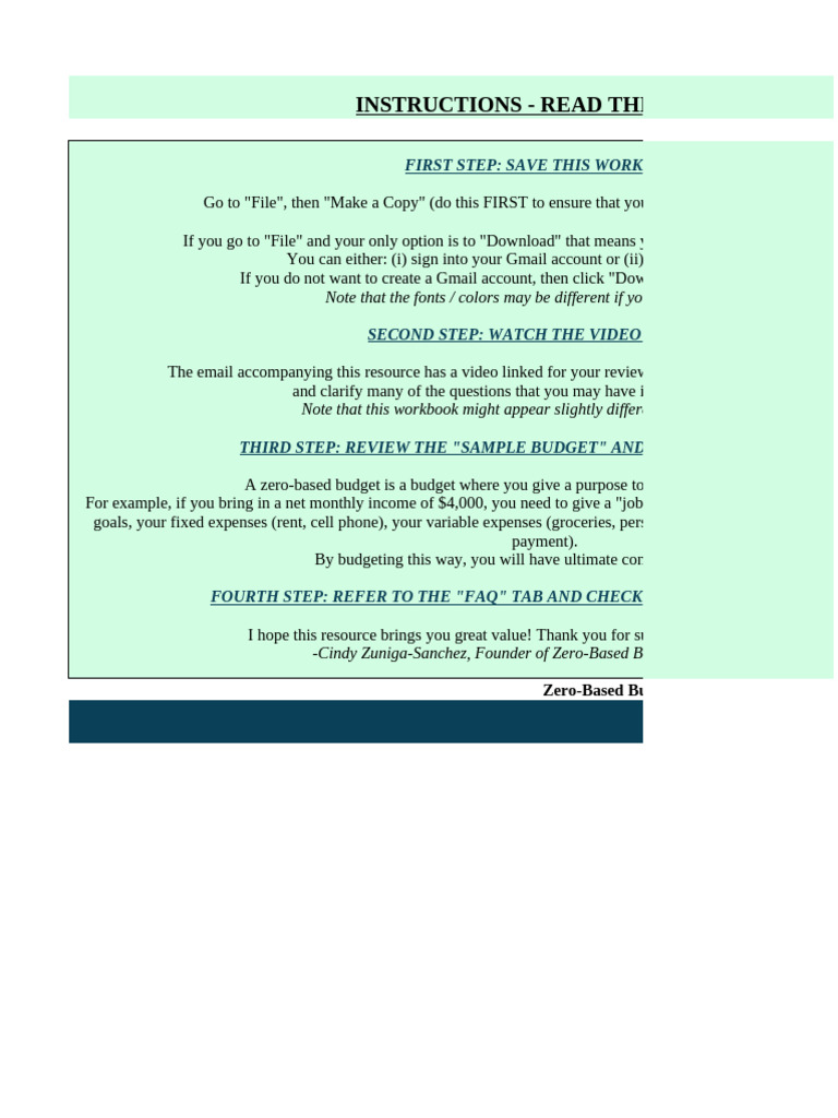 Zero-Based Budget Coaching LLC - Budget Template | PDF | Budget | Credit