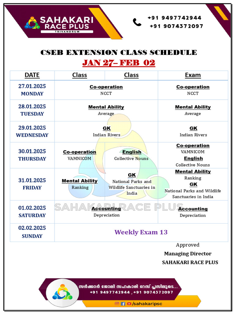 CSEB Extention Batch Time Table 13 | PDF