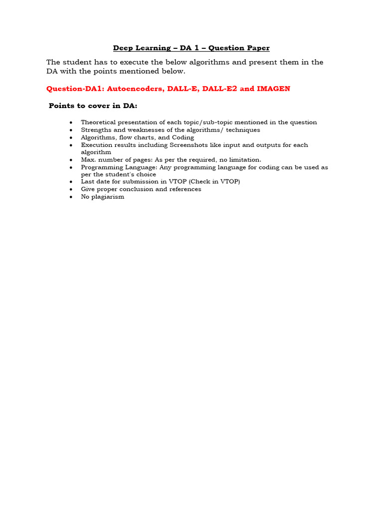 DA1 Question Paper | PDF