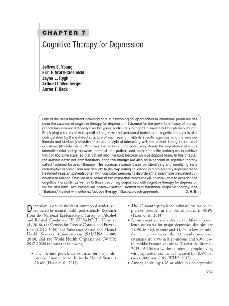 Clinical Handbook of Psychological Disorders Sixth... - (7. Cognitive Therapy For Depression ...