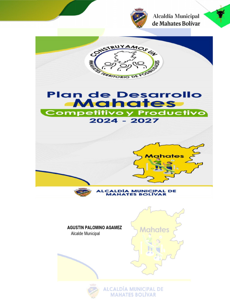Plan de Desarrollo Mahates 2024-2027 | PDF | Planificación ...