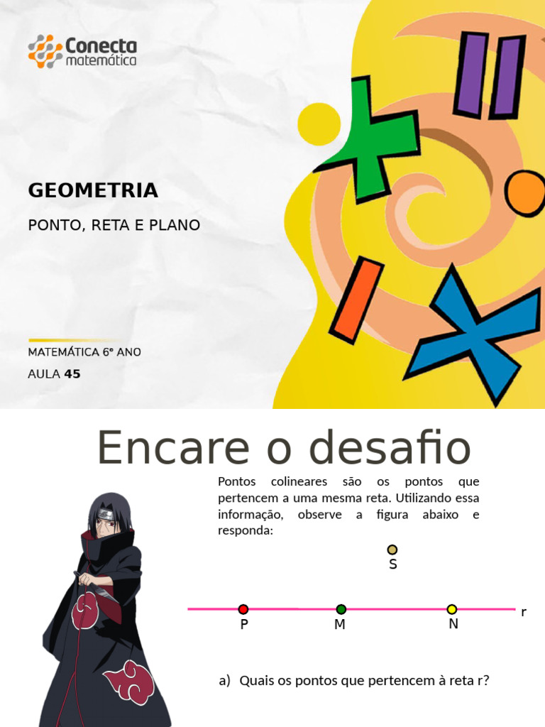 Aula 45 Ponto, Reta e Plano | PDF | Linha (Geometria) | Geometria Euclidiana