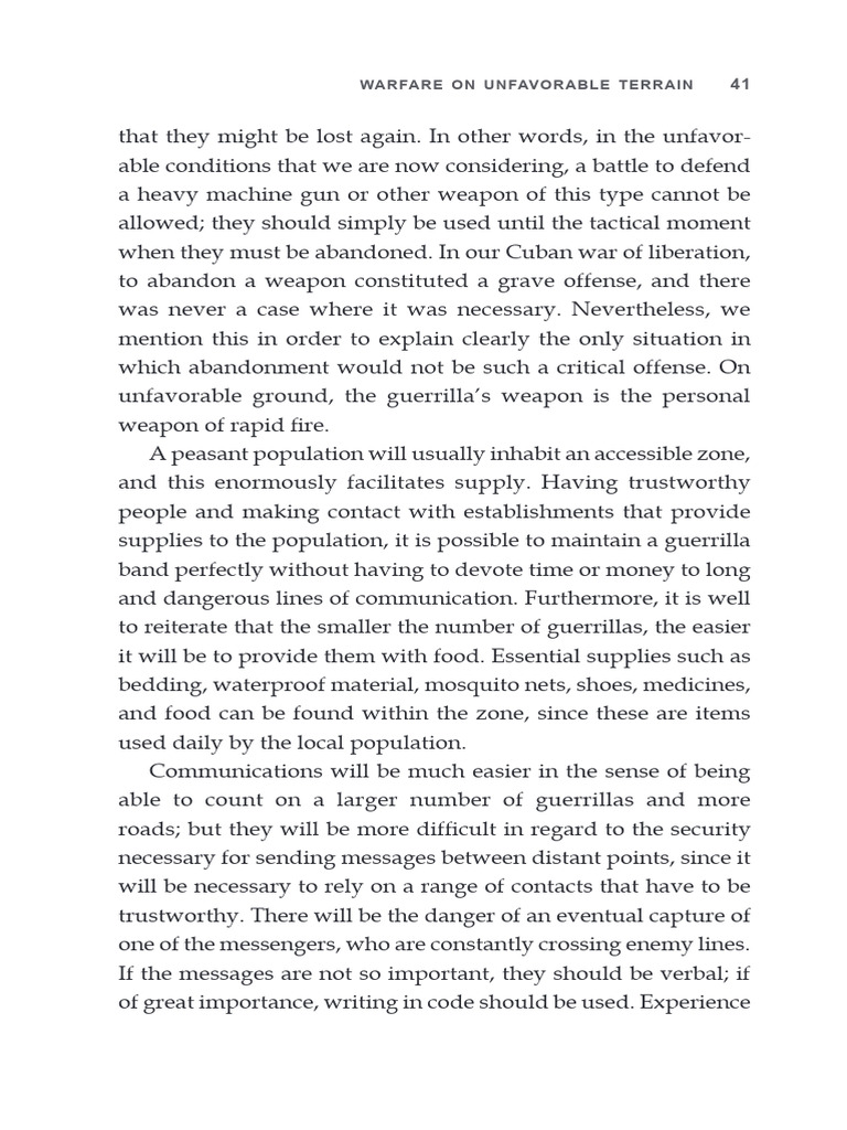 Guerrilla Warfare on Unfavorable Terrain | PDF