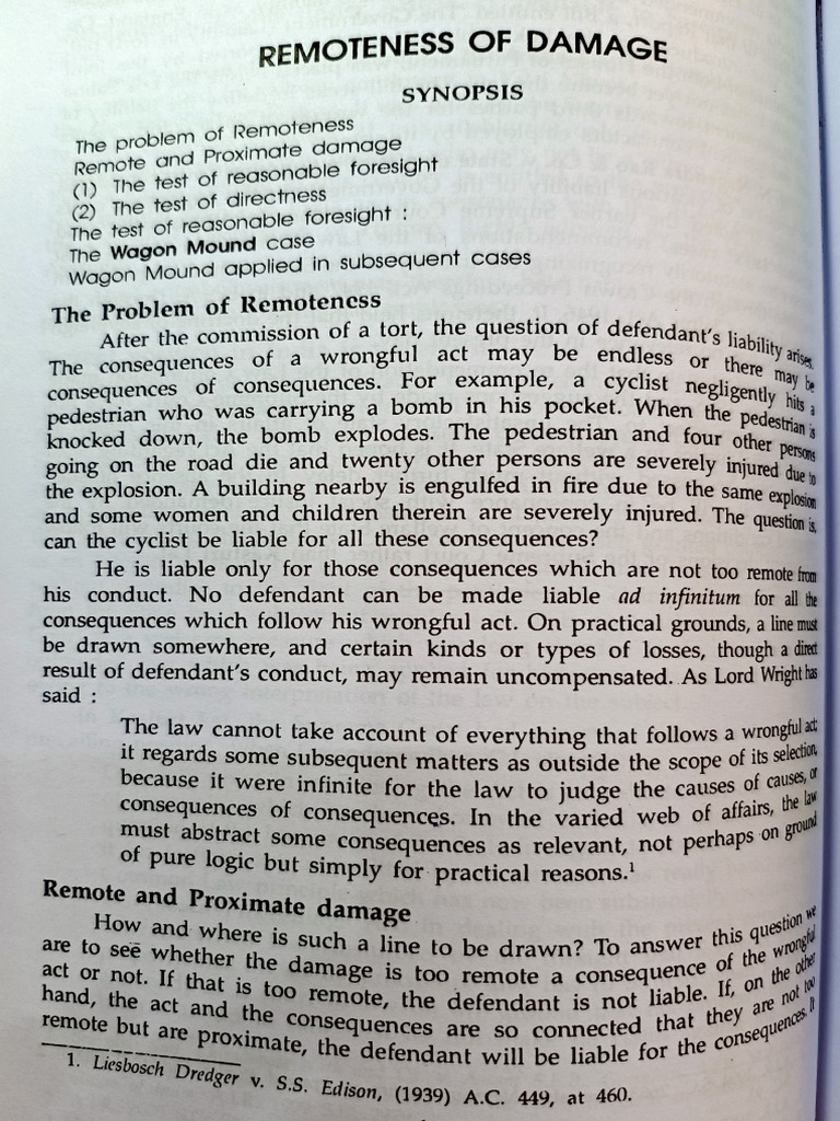 Remoteness Of Damage | PDF | Negligence | Private Law