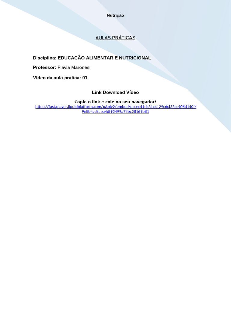 video aula pratica 1 | PDF